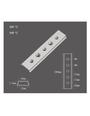 Lardon pour rainure en T de plusieurs dimensions